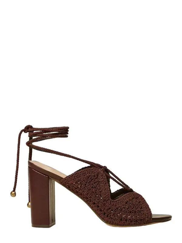 TWINSET Macrame Tie Sandals - Brown