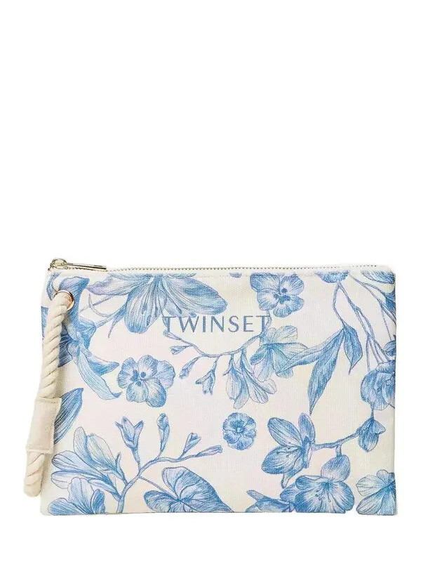 TWINSET Floral-print Purse With Handle - Neutrals