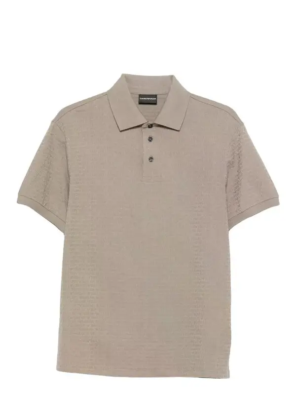 Emporio Armani Embossed Polo Shirt - Neutrals