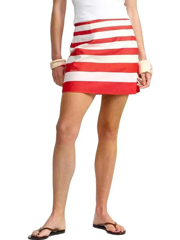 ASTON STUDIO Striped Mini Skirt - Red