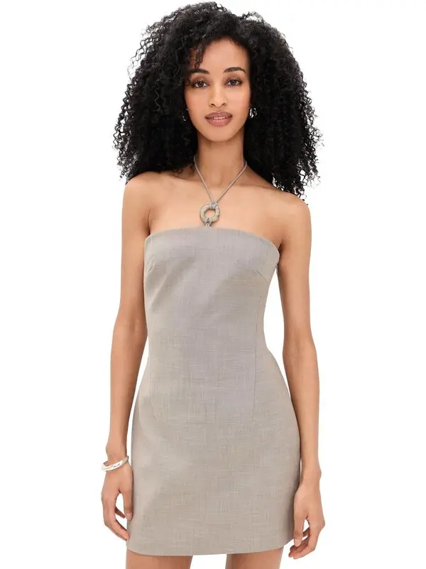 SIR. Solene Halter Mini Dress - Grey Marle