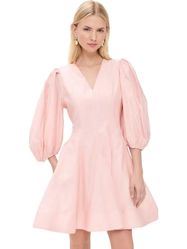 English Factory Puff Sleeve Mini Dress - Pink