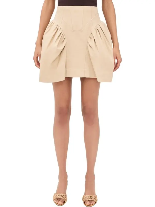 AKNVAS Canvas Bubble Mini Skirt - Tan