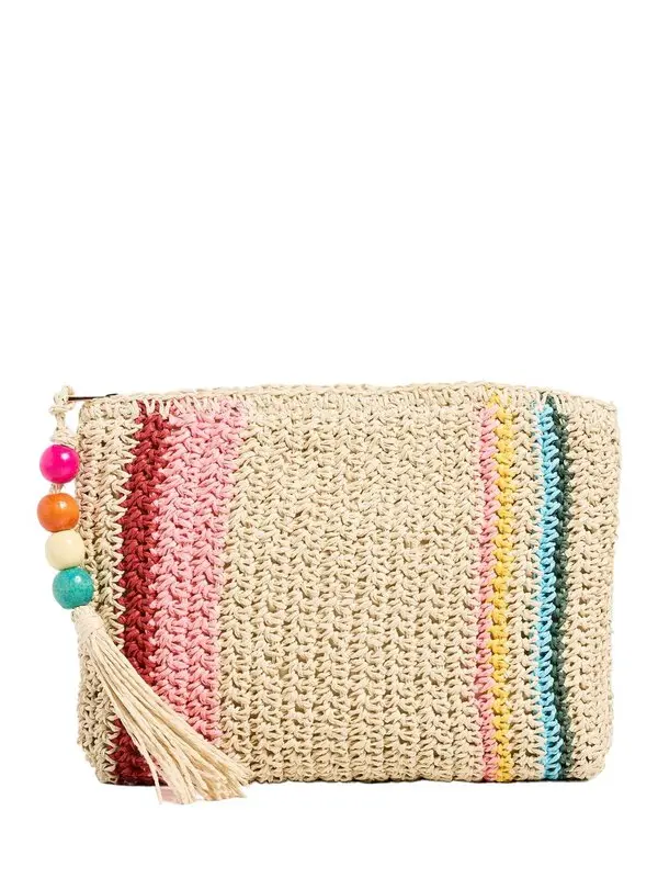 Dolce Vita Astra Raffia Clutch - Pink Multi