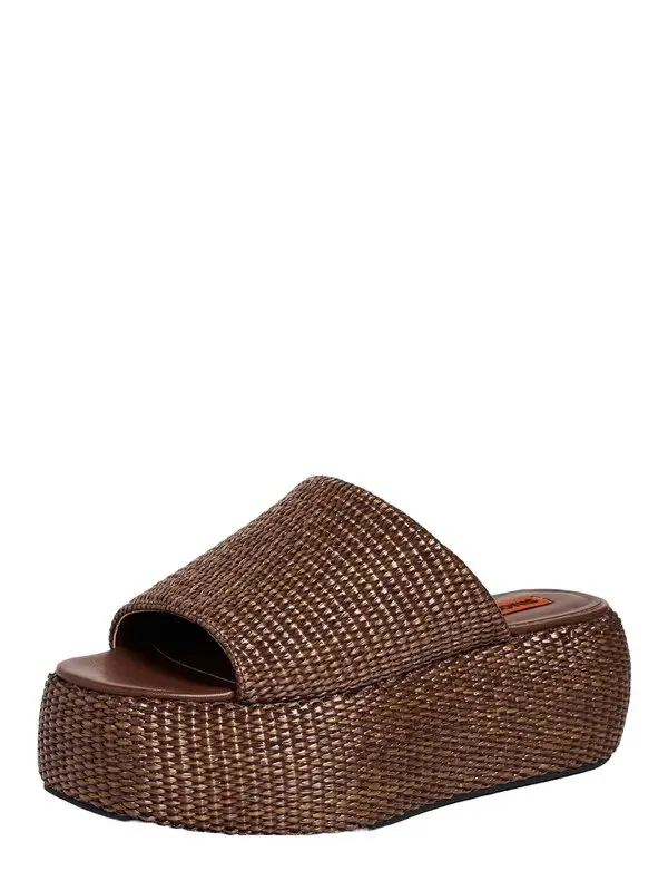 SIMONMILLER Raffia Cloudy Platform Sandals - Chocolate