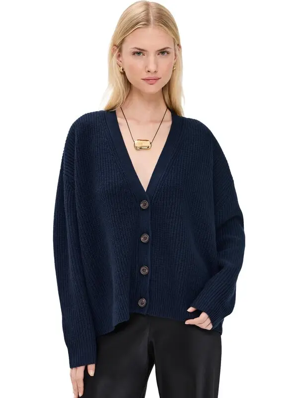 Jenni Kayne Cropped Cashmere Cocoon Cardigan - Navy