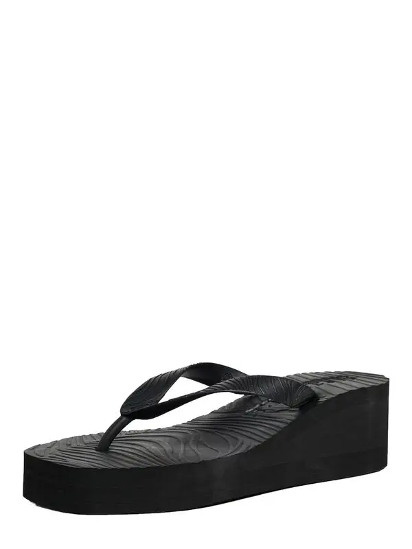 VELOUR High Platform Flip Flops - Black