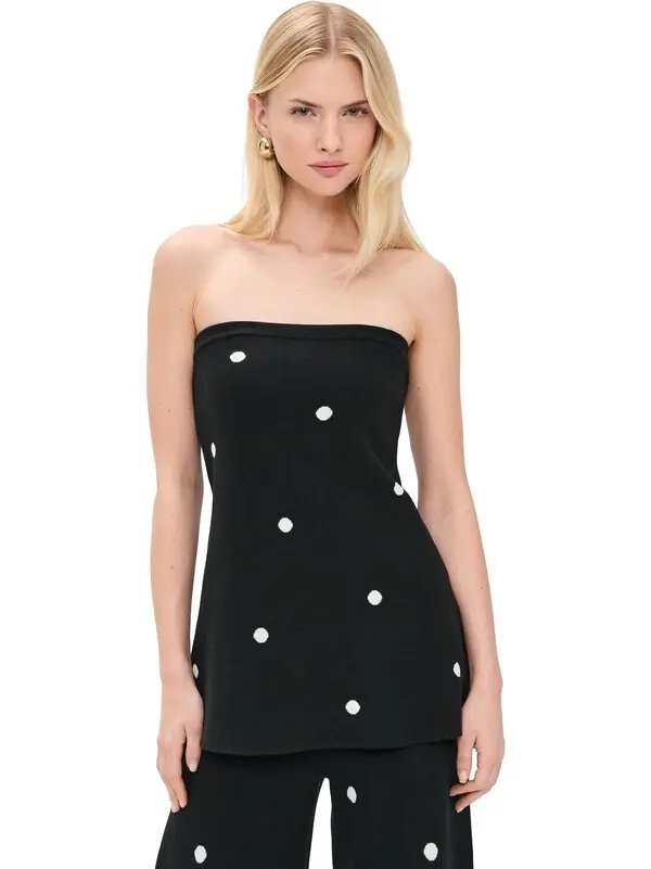 Splendid Polka Dot Strapless Top - Black/white Polka Dot