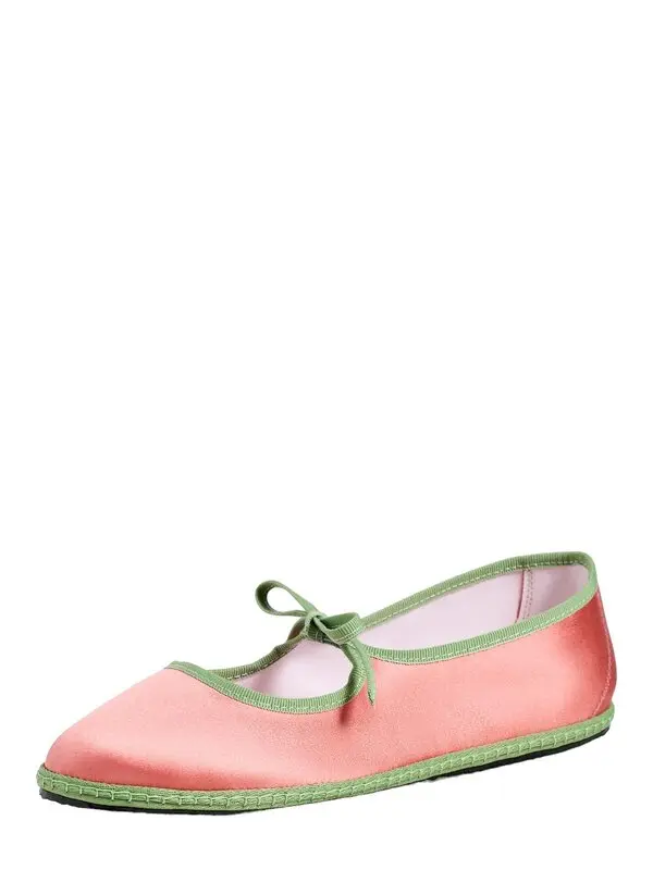 VIBI VENEZIA Brigitte Silk Mary Jane Flats - Salmone