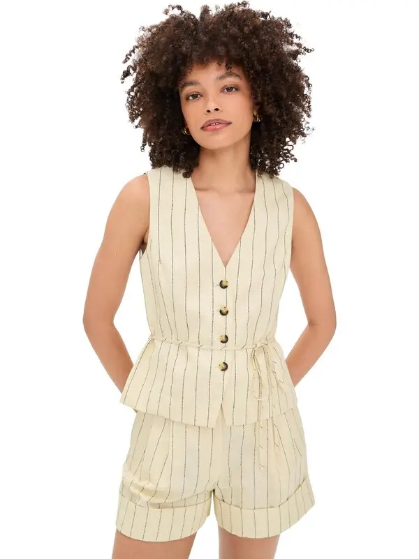 Rag & Bone Paulette Stripe Vest - Whtst
