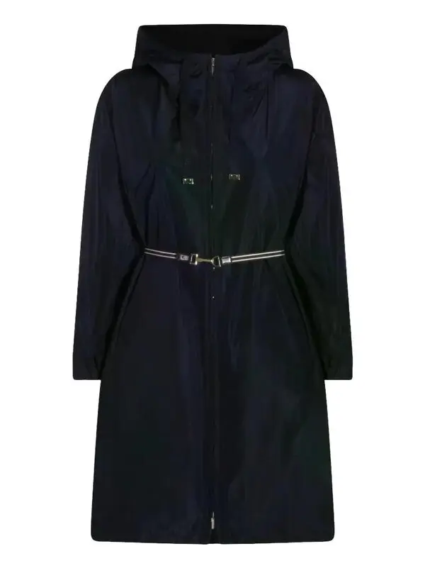 Max Mara Hooded Belted Jacket - Blue