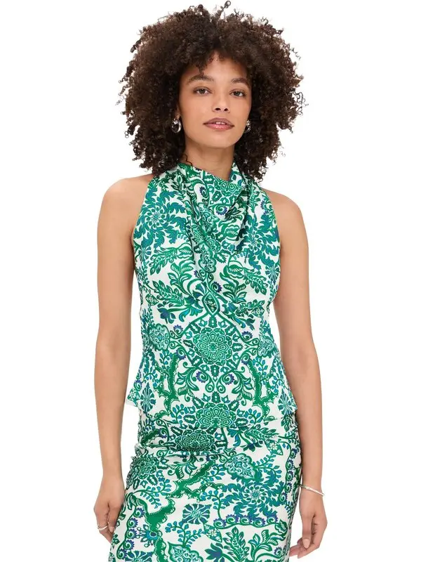 Misa Fern Sleeveless Top - Reflective Botanical