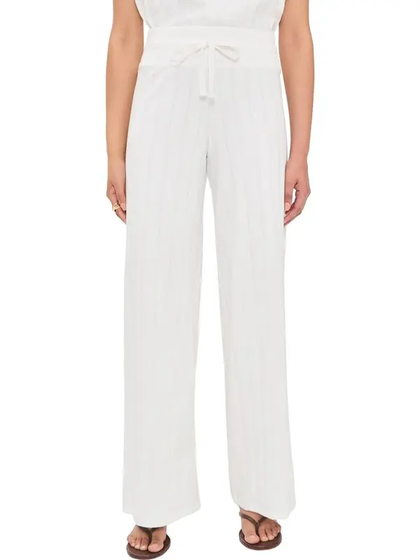 Splendid Wide Rib Flare Pants - White