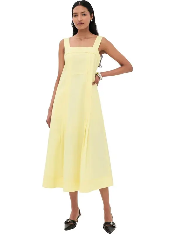 3.1 Phillip Lim Square Neck Cotton Midi Dress - Yuzu