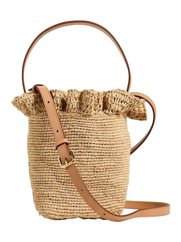 LOEFFLER RANDALL Laith Crochet Top Handle Bucket Bag - Natural