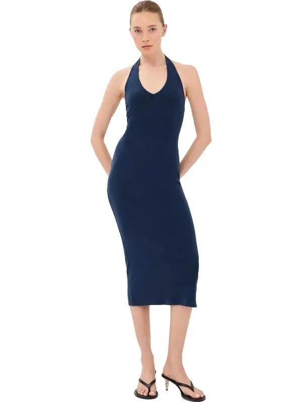 NILI LOTAN Stevie Halterneck Dress - Admiral Blue