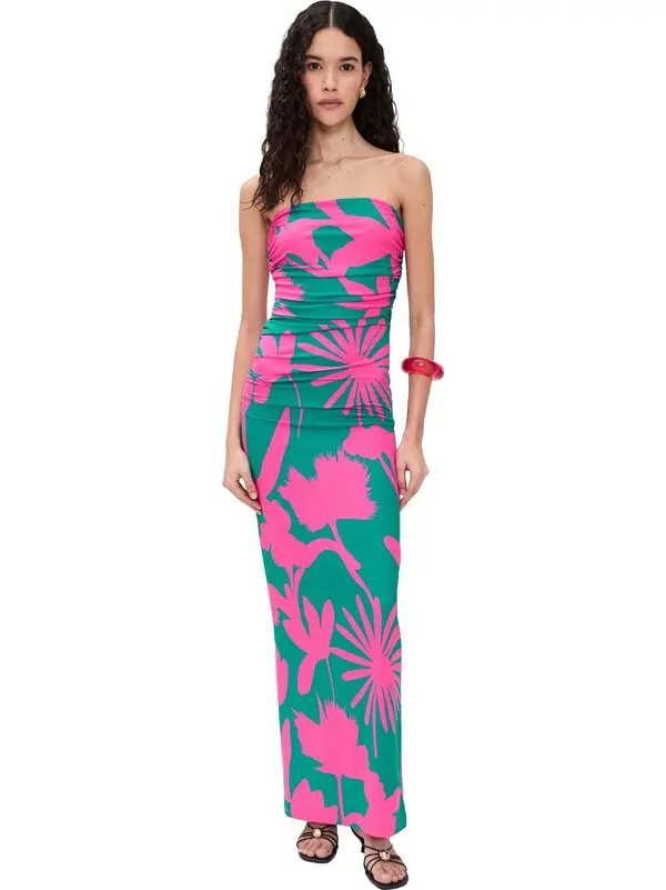 Eywasouls Malibu Tracy Maxi Dress - Fuchsia Flora