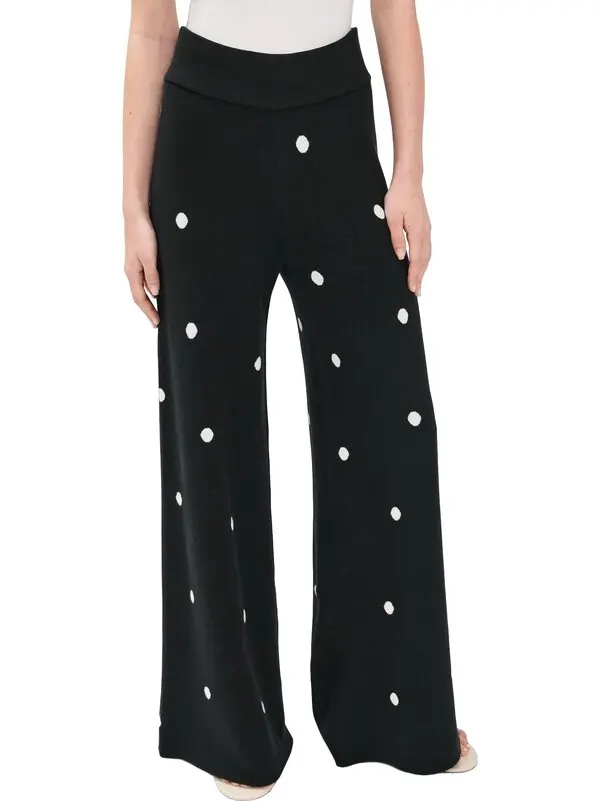 Splendid Polka Dot Sweater Pants - Black/white Polka Dot