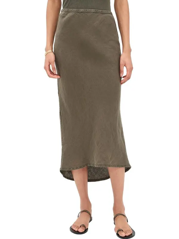 JAMES PERSE Linen Skirt - Army Green