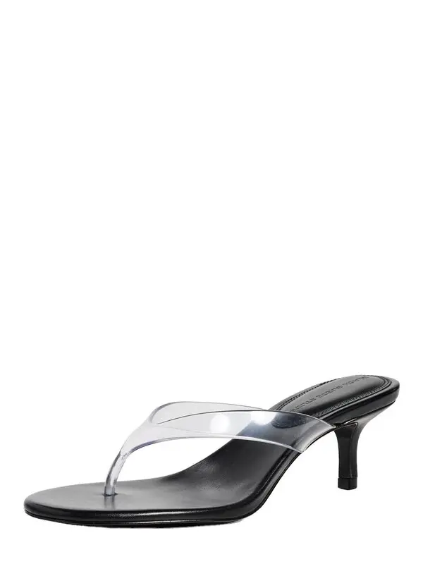 BLACK SUEDE STUDIO Kg 50 Sandals - Black Leather/clear Pvc