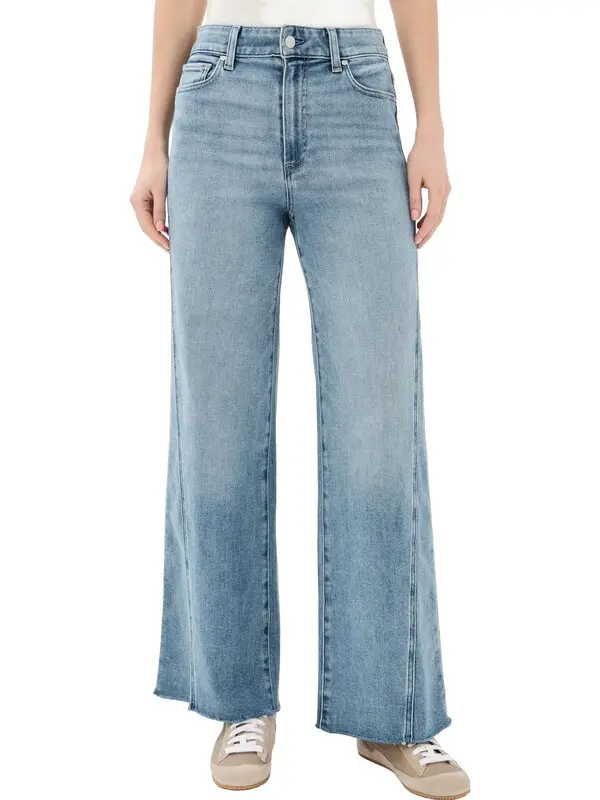 Paige Anessa Jeans With Twisted Outseam Panel And Raw Hem - Explorer