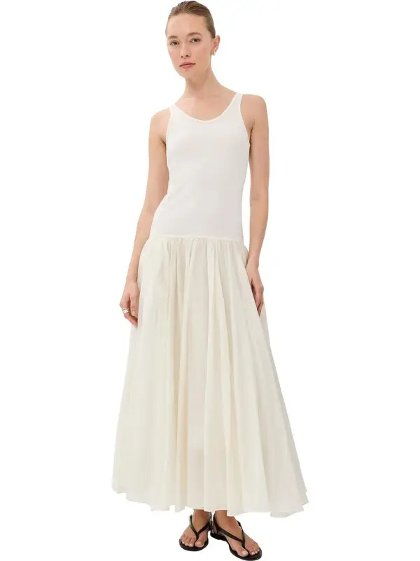 Co Crinoline Double Layer Maxi Dress - Pearl
