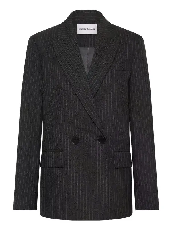 Rebecca Vallance Harri Pinstripe Double-breasted Blazer - Grey