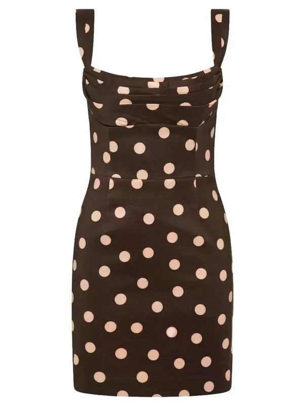 Rebecca Vallance Polka Dot Mini Dress - Brown