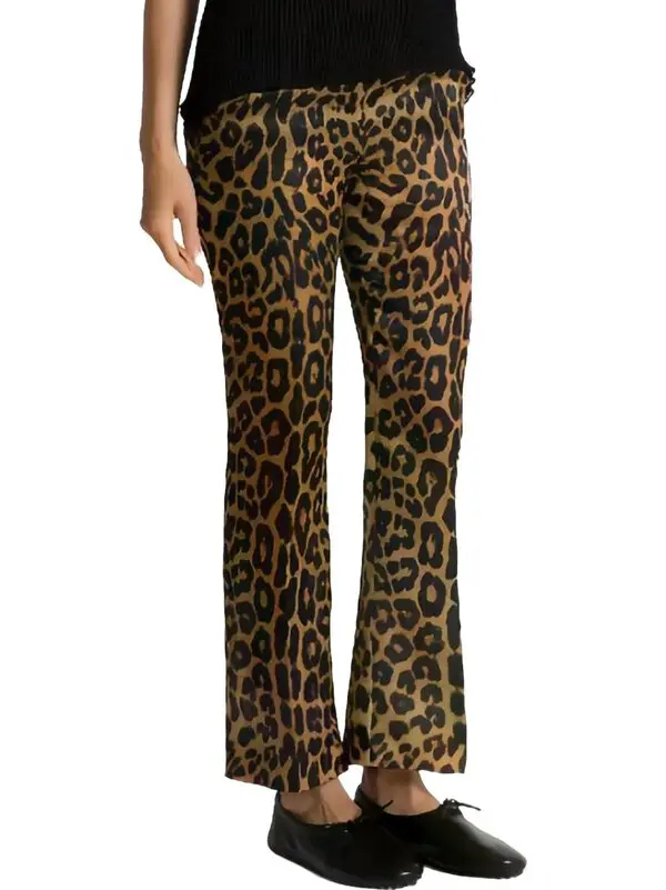 Alberta Ferretti Leopard-print Trousers - Brown