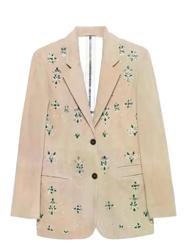 SWORD 6644 Embellished Single-breasted Jacket - Neutrals