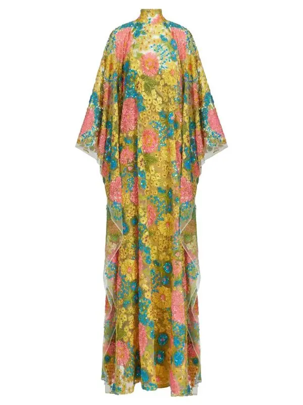 TALLER MARMO Grand Graham Floral Kaftan - Yellow