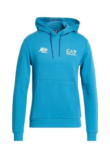 EA7 Cotton Terry Hooded Sweatshirt - Azure