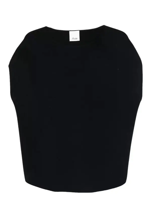 ALLUDE Boatneck Blouse - Black