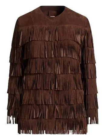 BULLY Leather Jacket With Fringes - Brown