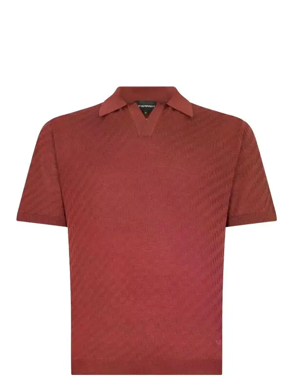 Emporio Armani Patterned Polo Shirt - Red