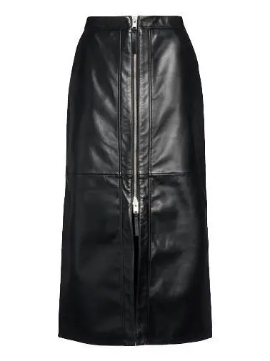 Bolongaro Trevor Midi Flared Sheepskin Skirt - Black