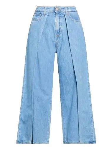 MANILA GRACE Wide-leg Cropped Jeans - Blue