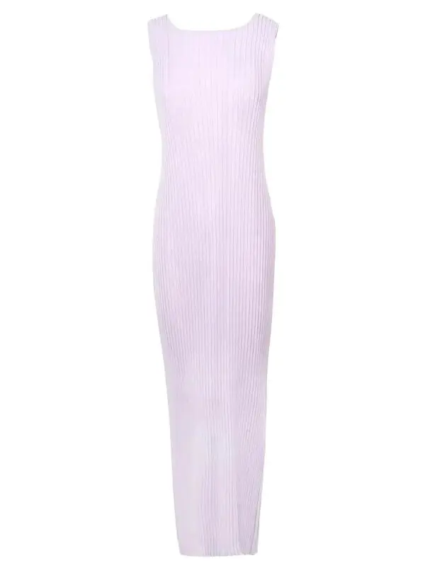 Issey Miyake Ribbed Midi Dress - Purple