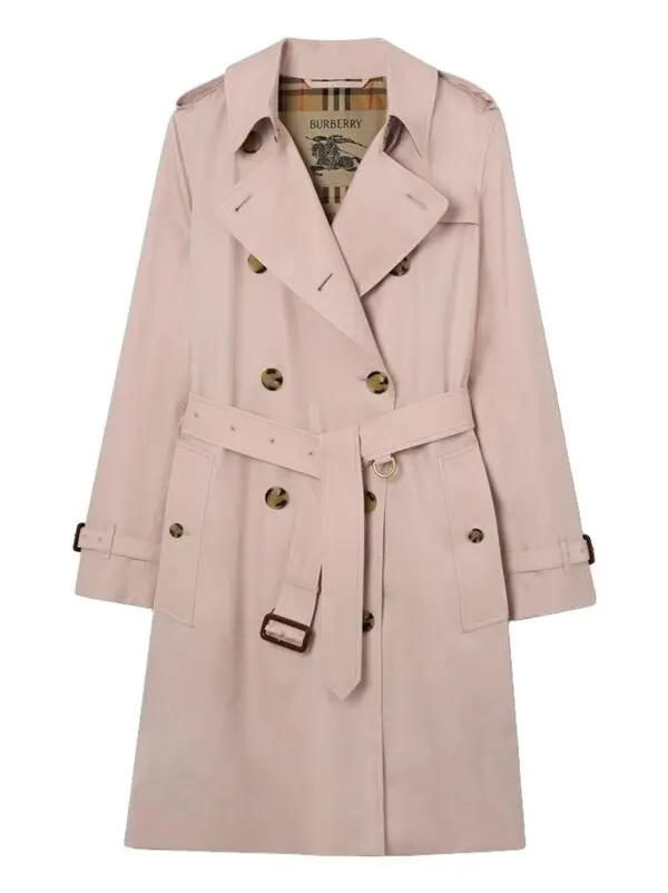 Burberry Mid-length Kensington Trench Coat - Pale Sugar Pink