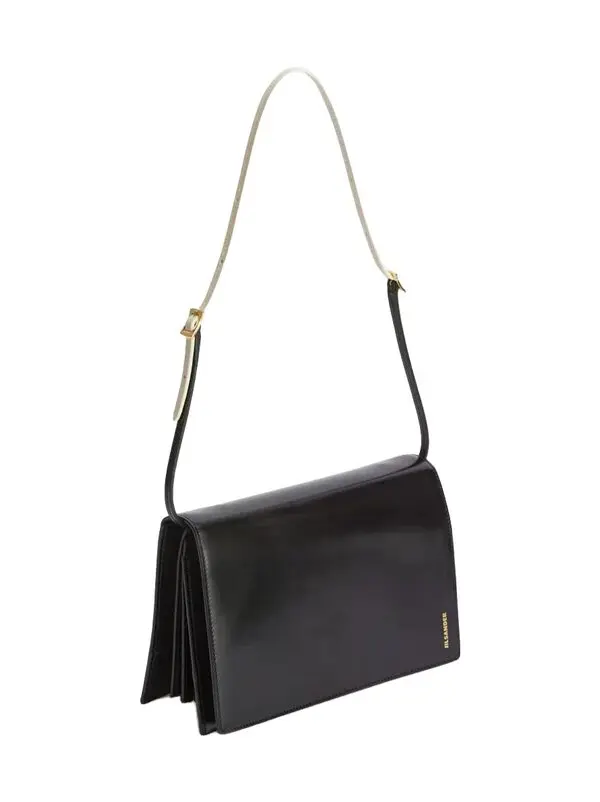 JIL SANDER Small File Leather Shoulder Bag - Black