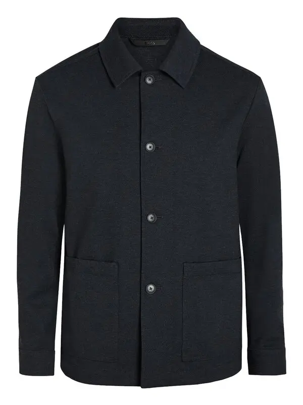 BOSS Piqué Jersey Jacket - Navy