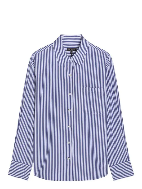 Rag & Bone Striped Cotton-poplin Shirt - Navy