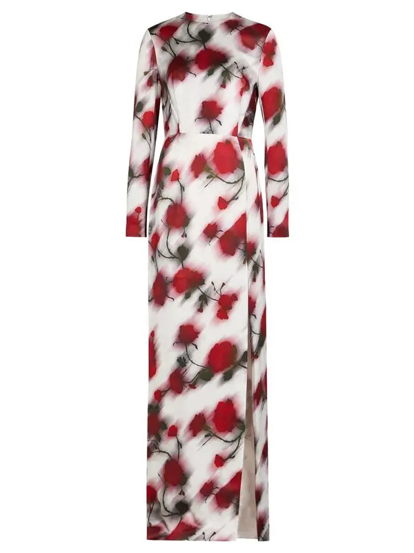 PATRICK MCDOWELL Frances Floral Satin Maxi Dress - Red