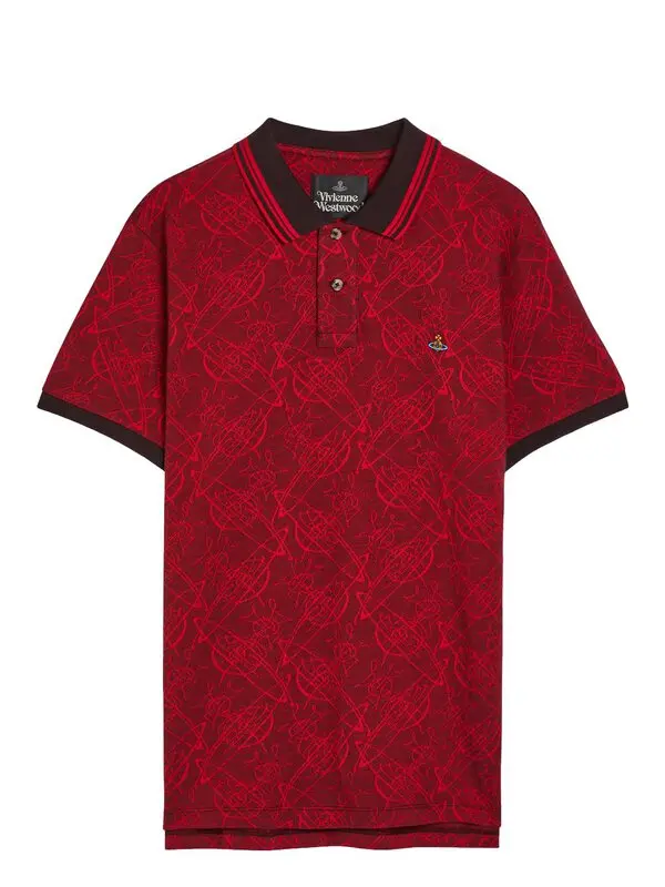 VIVIENNE WESTWOOD Classic Logo-jacquard Cotton Polo Shirt - Red