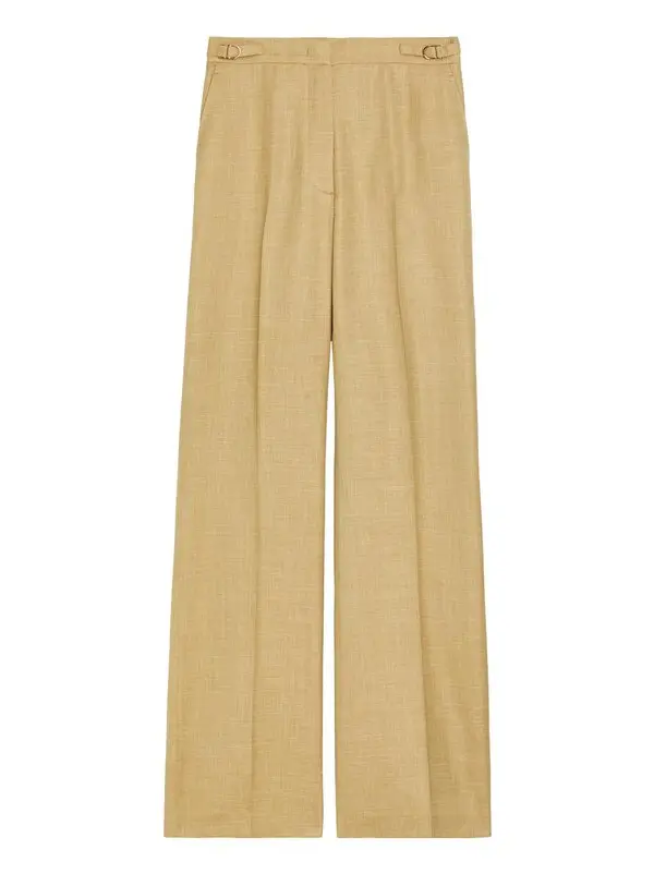 Gabriela Hearst Straight-leg Wool-blend Trousers - Beige