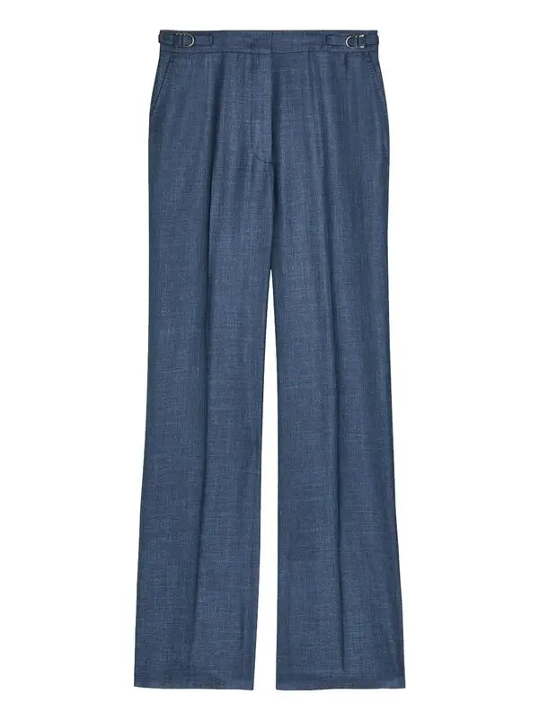 Gabriela Hearst Straight-leg Wool-blend Trousers - Denim