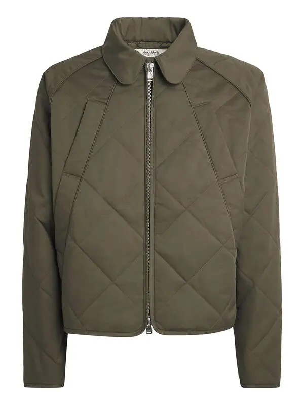 ABOUT:BLANK Diamond Quilted Cotton Twill Jacket - Green