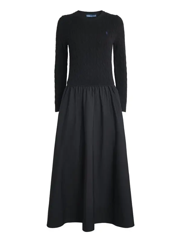 Polo Ralph Lauren Cotton Cable-knit Maxi Dress - Black