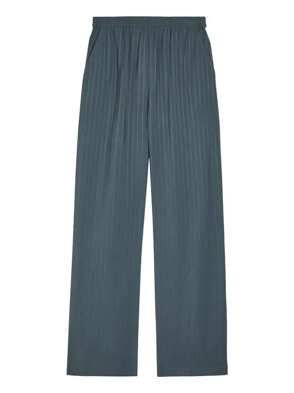 Emporio Armani Striped Straight-leg Trousers - Navy