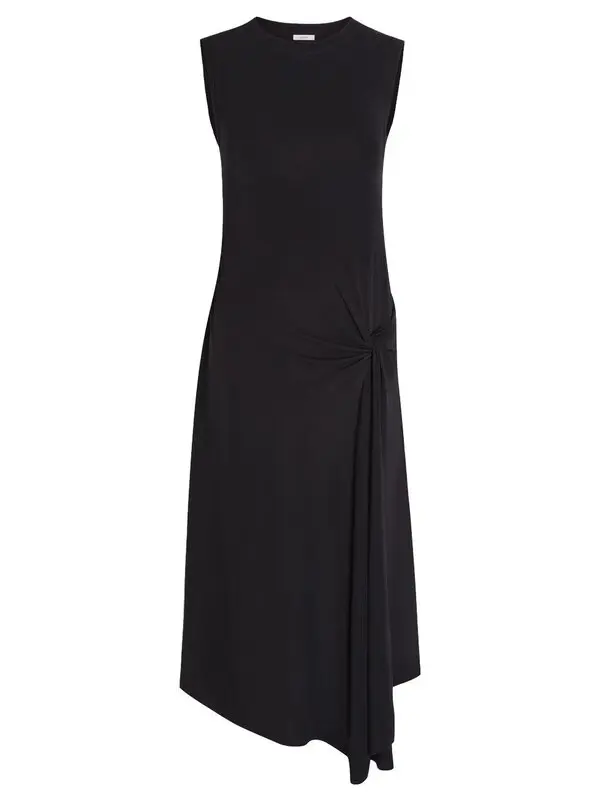 JOSEPH Asymmetric Crepe-jersey Midi Dress - Black
